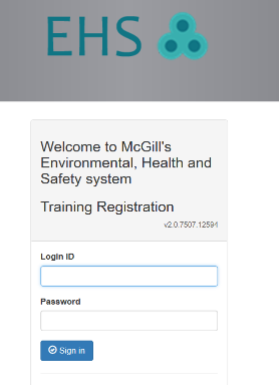 About: Environment Health and Safety (EHS) training registration system - IT Portal