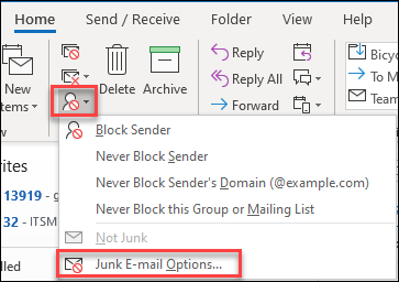 - Junk email options in Outlook - IT Portal
