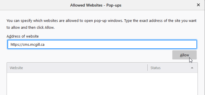- Allowing pop-ups and other permissions for McGill websites you trust ...