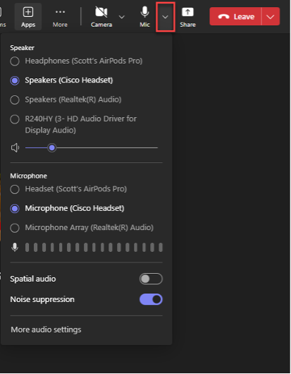 McGill IT Knowledge - Configure Audio and Video settings in MS Teams ...